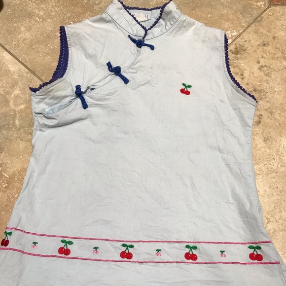 Tops | Chinese Button Top With Cherries | Poshmark